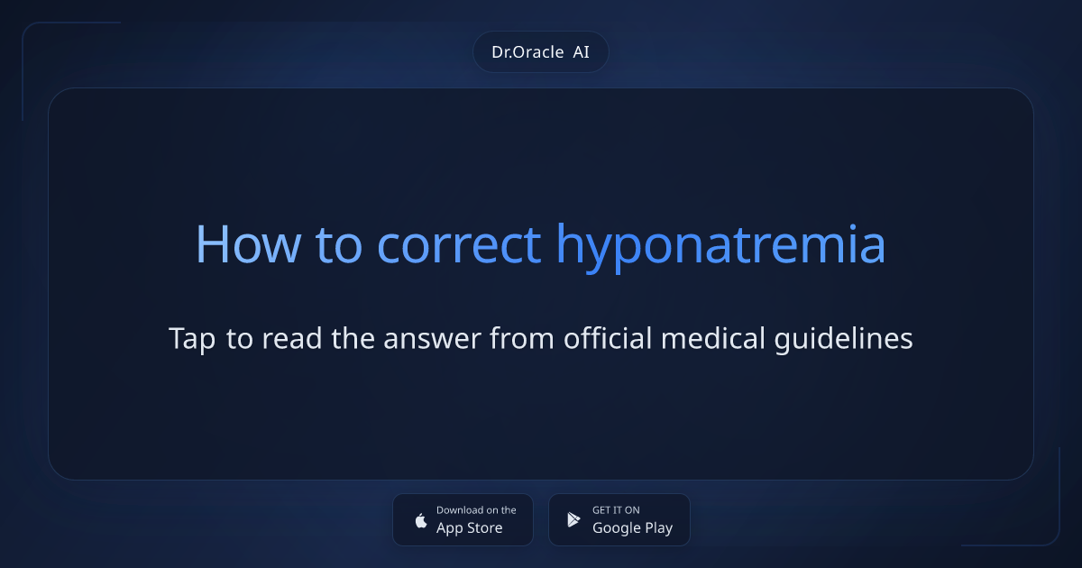 How to correct hyponatremia