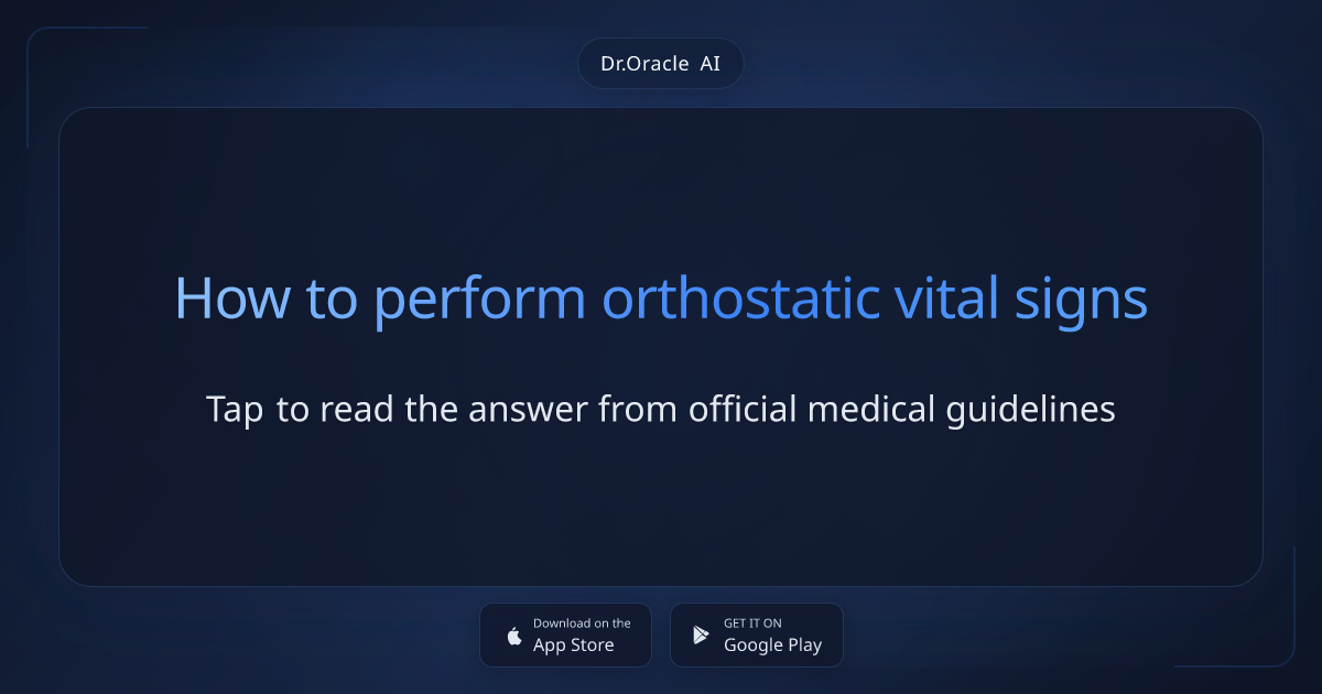 How to perform orthostatic vital signs