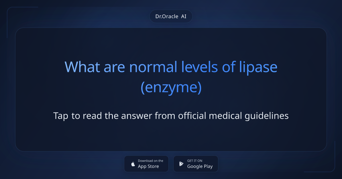 What are normal levels of lipase (enzyme)