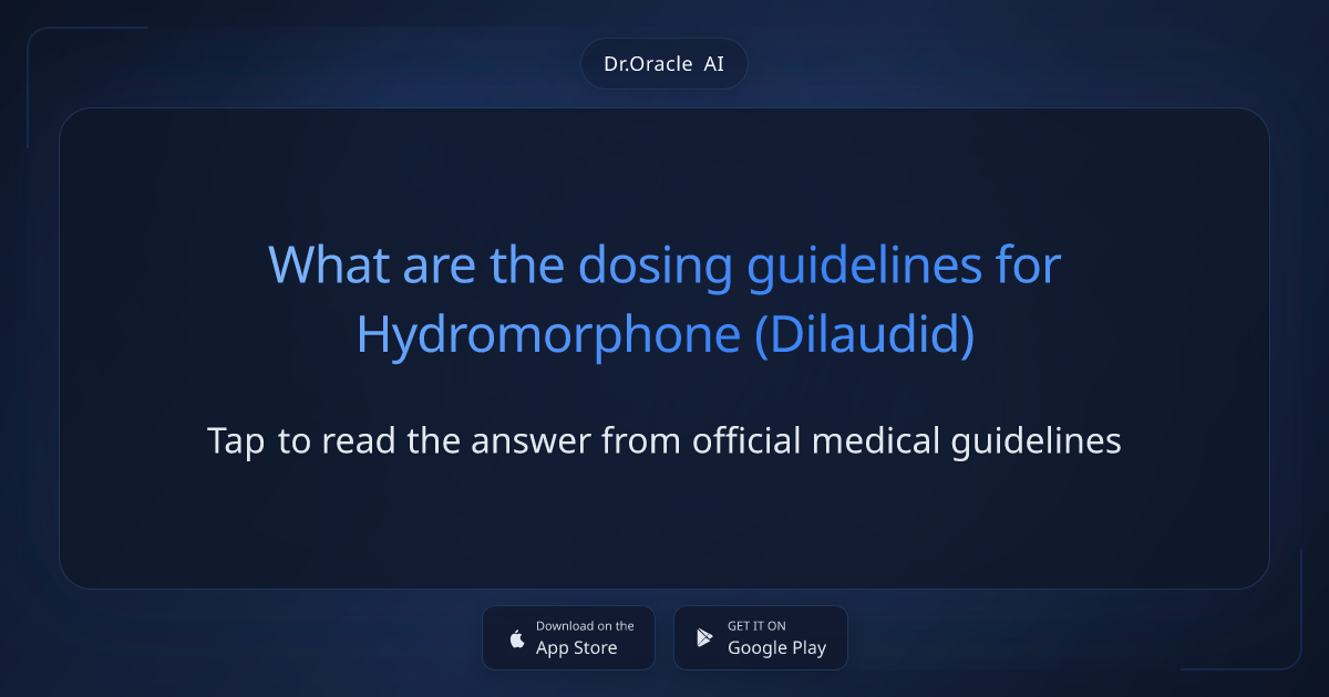 What are the dosing guidelines for Hydromorphone (Dilaudid)