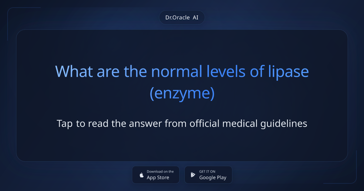 What are the normal levels of lipase (enzyme)