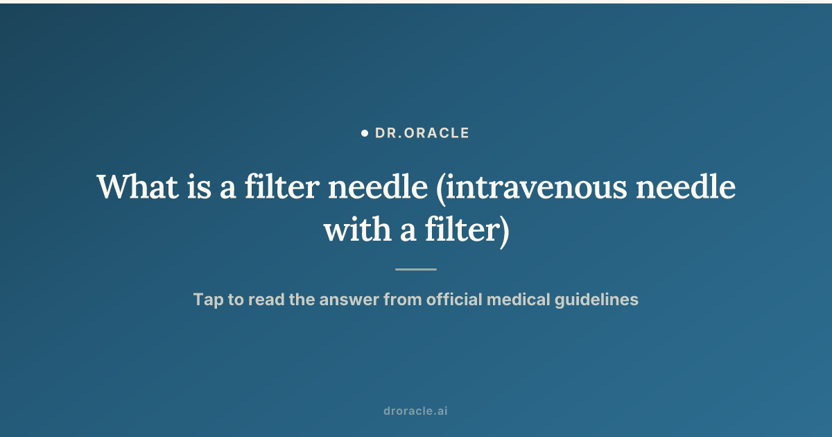What is a filter needle (intravenous needle with a filter)