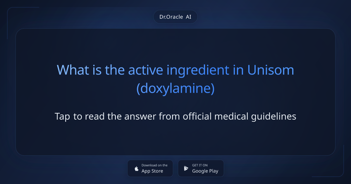 What is the active ingredient in Unisom (doxylamine)