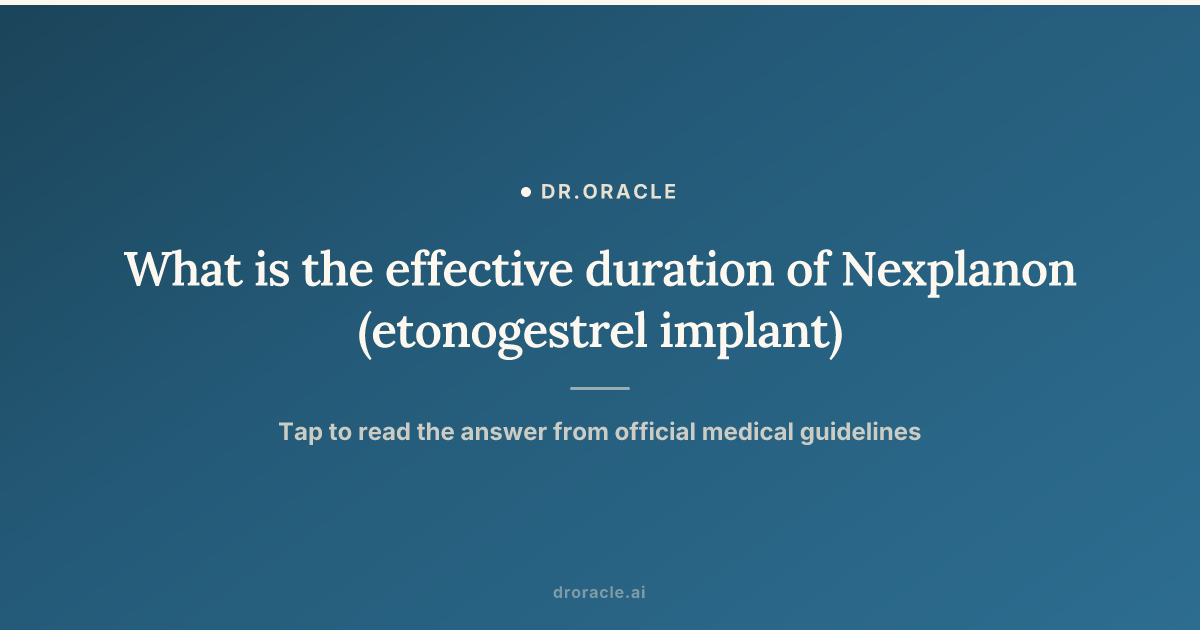 What is the effective duration of Nexplanon (etonogestrel implant)